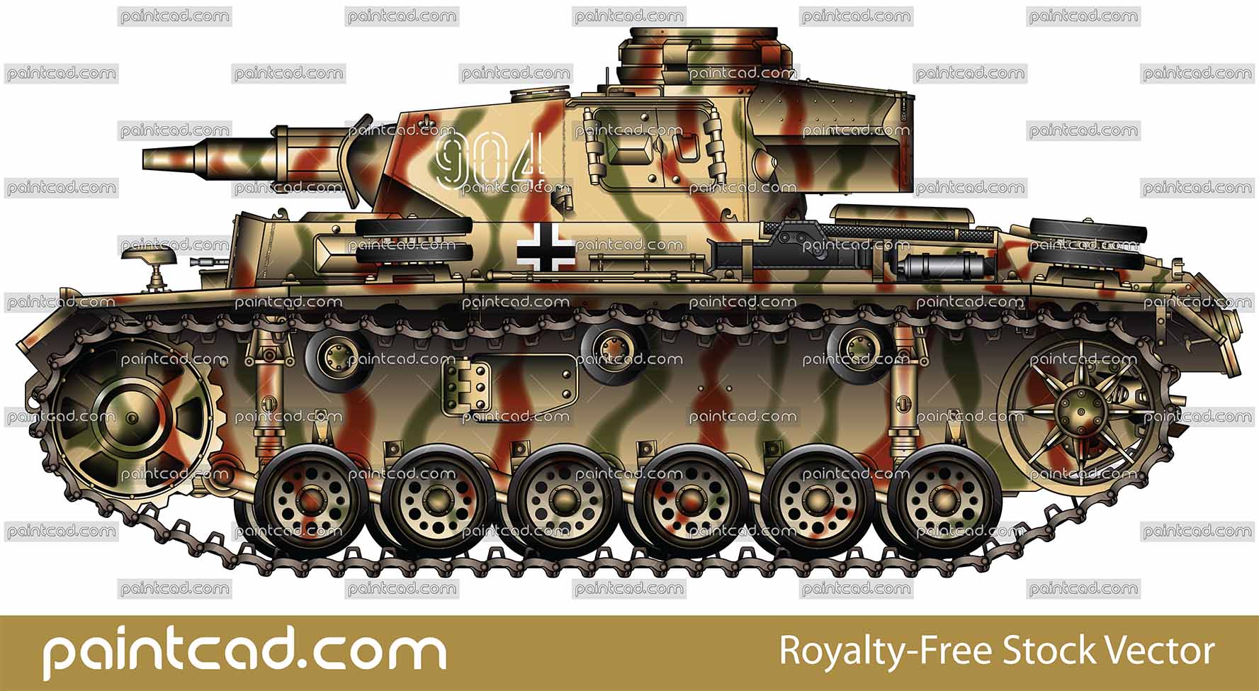 Panzer III Ausf N in camouflage from The Battle of Kursk