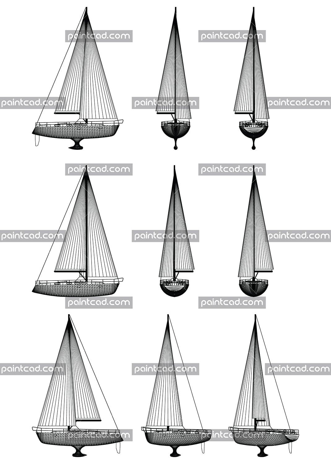 Sailboat Drawing Front View
