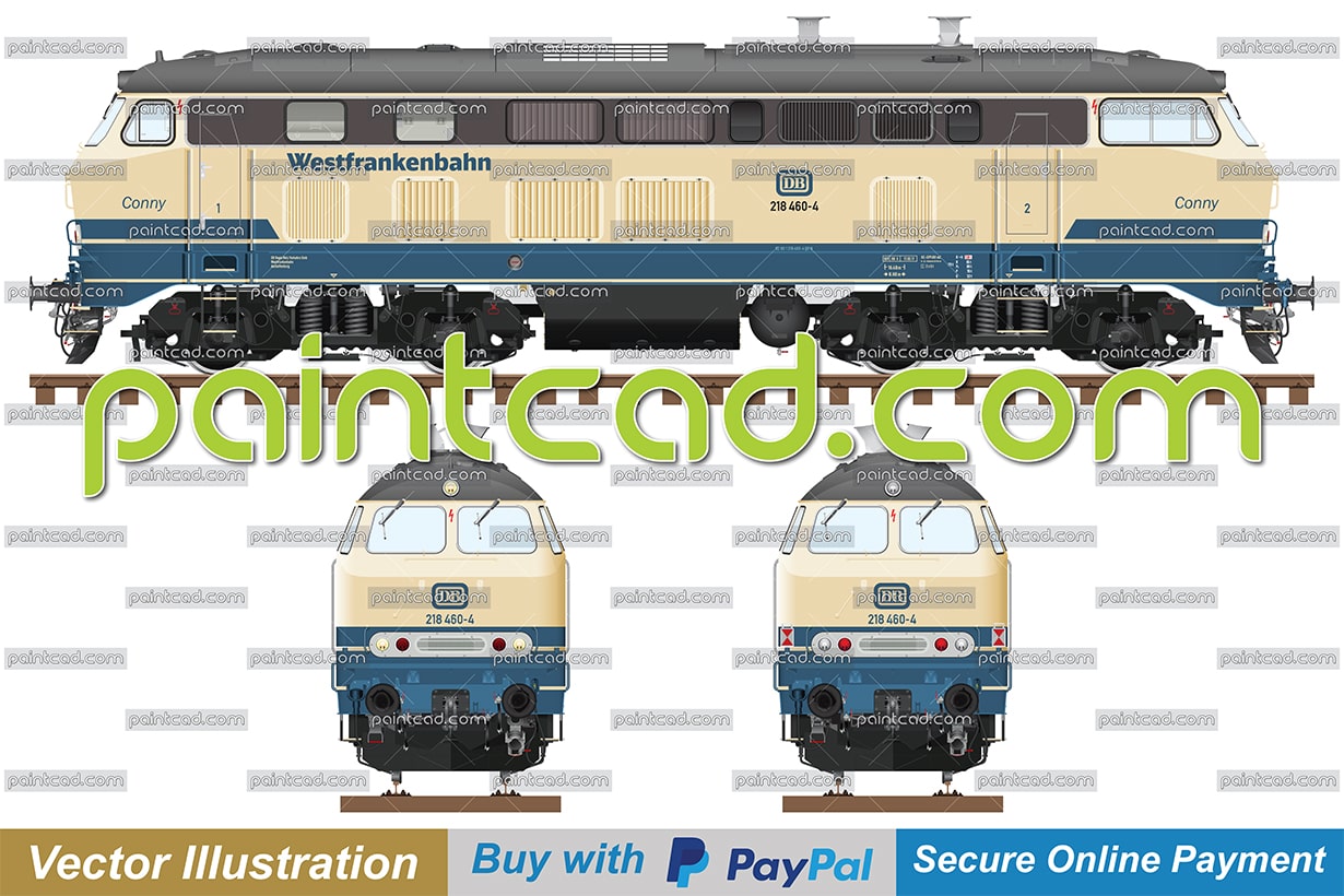 DB Class 218 diesel-hydraulic locomotive with nickname "Conny"